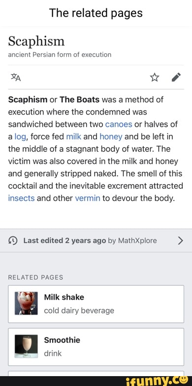 The related pages Scaphism ancient Persian form of execution Scaphism ...