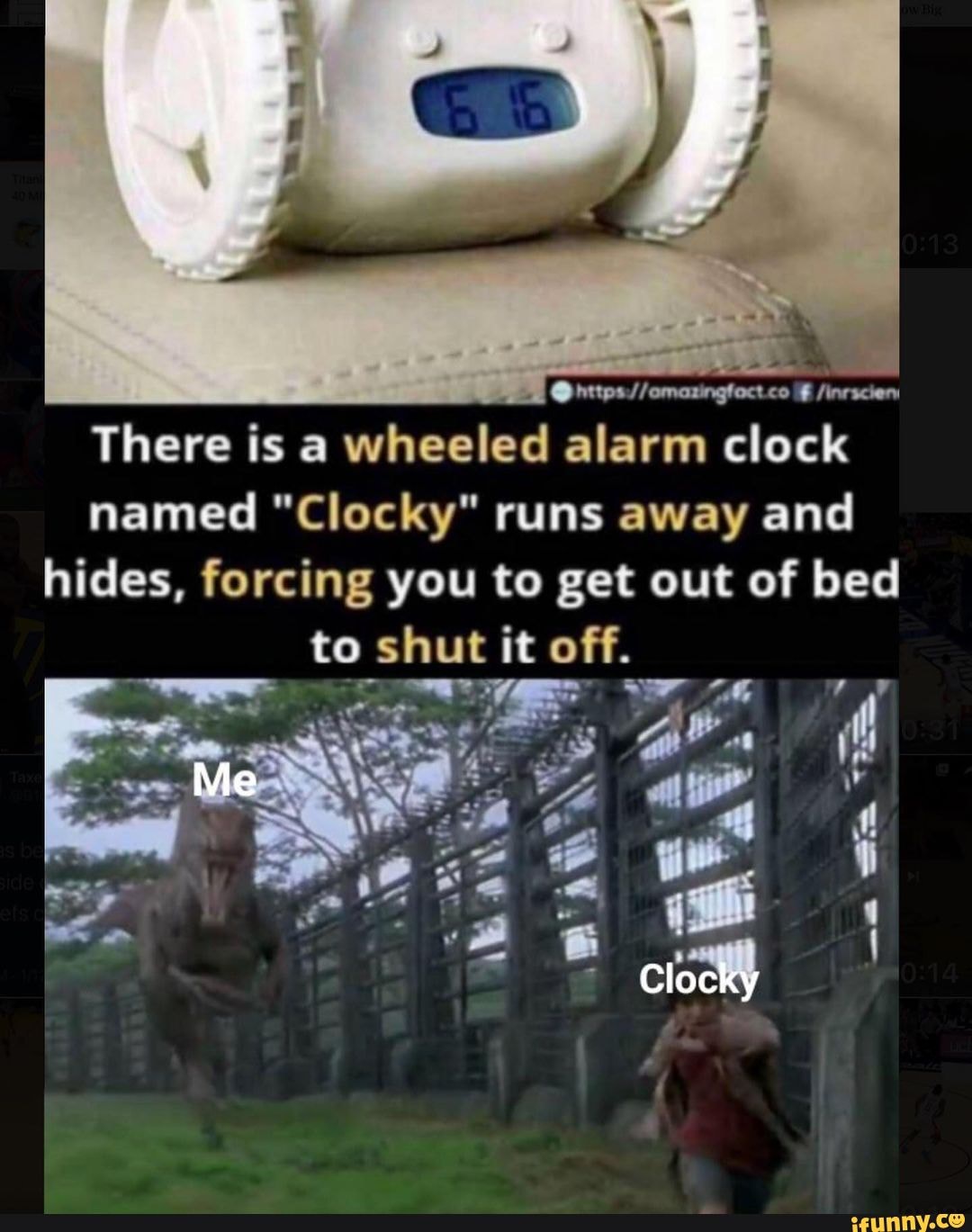 Co There is a wheeled alarm clock named "Clocky" runs away and hides ...