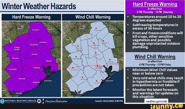 Winter Weather Hazards Hard Freeze Warning ind Chill Warning Hard ...