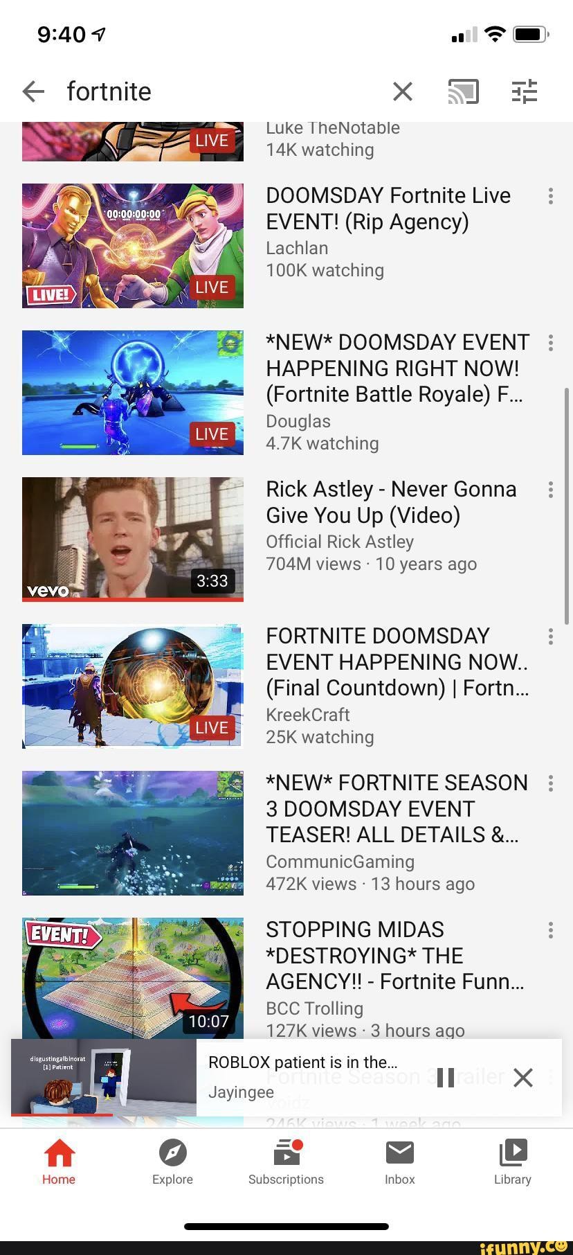 Fortnite Luke TheNotable watching DOOMSDAY Fortnite Live EVENT! (Rip ...