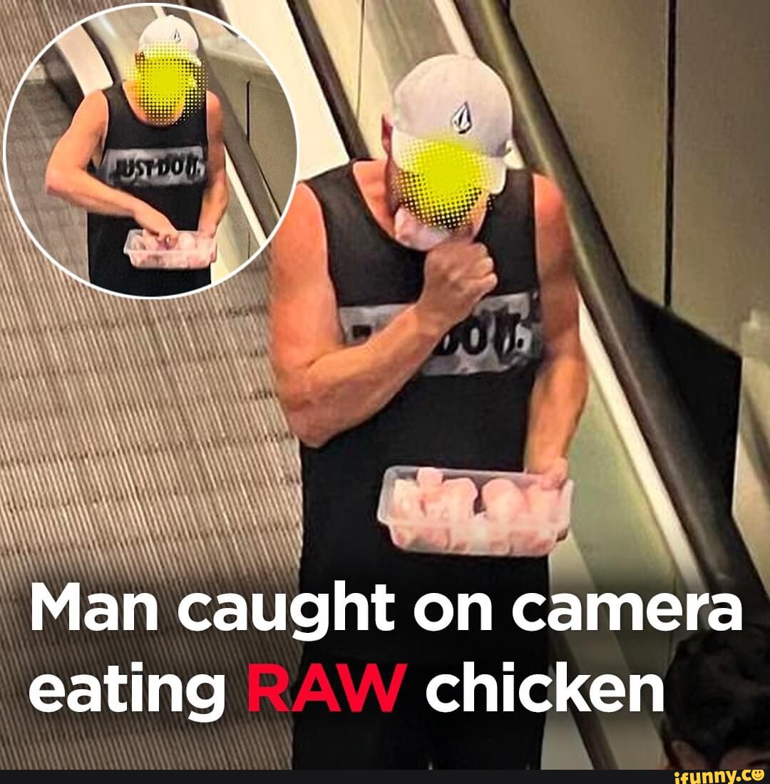 ON WAY Man an caught on camera eating chicken - iFunny
