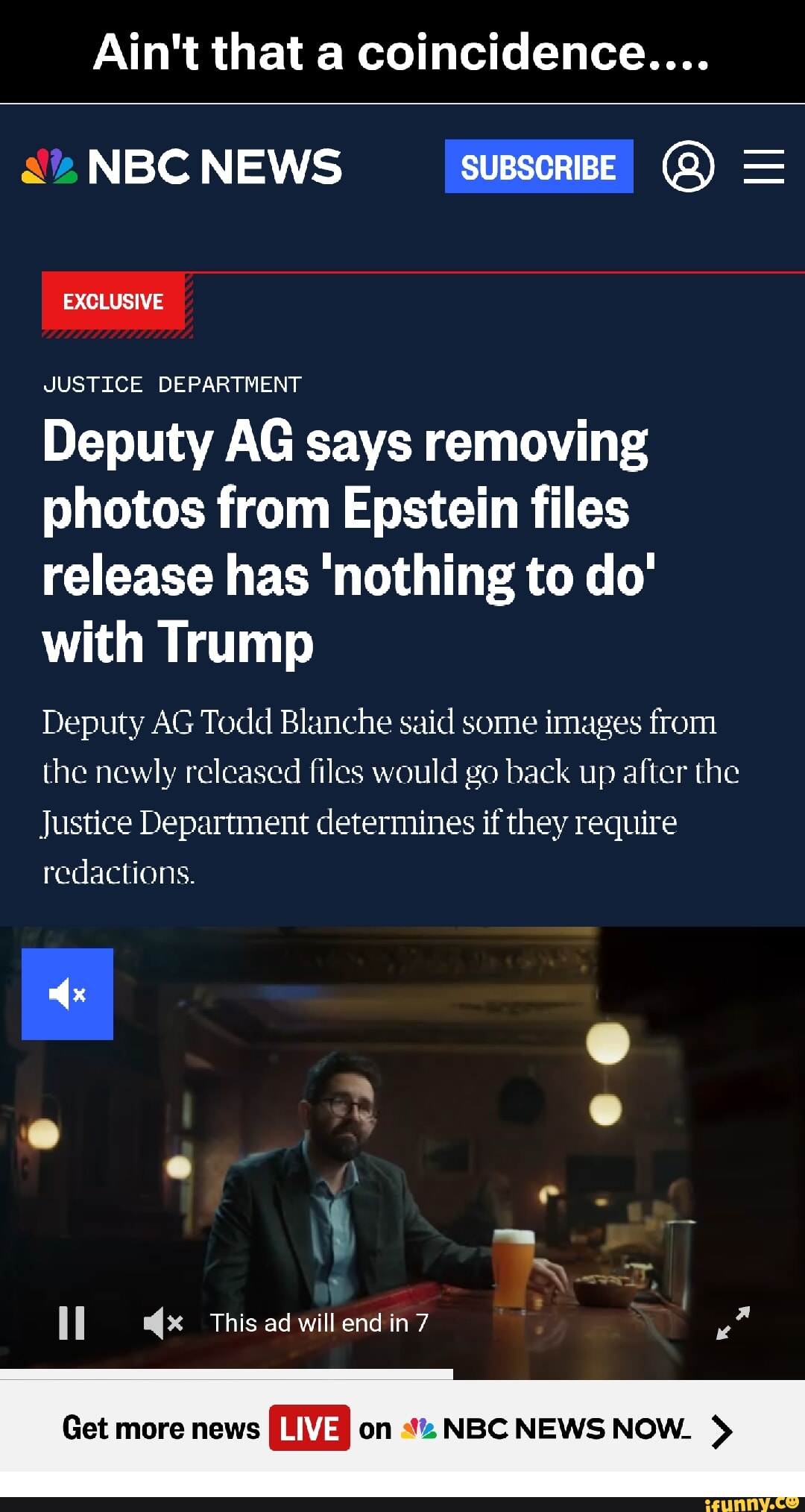 Ain't that a coincidence.... NBC NEWS EXCLUSIVE JUSTICE DEPARTMENT ...