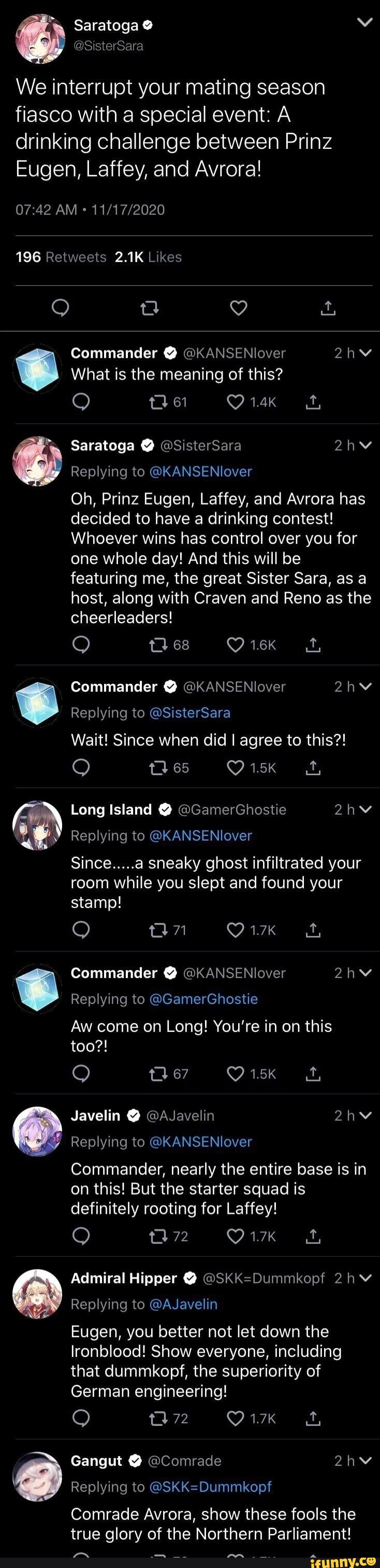 Saratoga sterSara We interrupt your mating season fiasco with a special ...