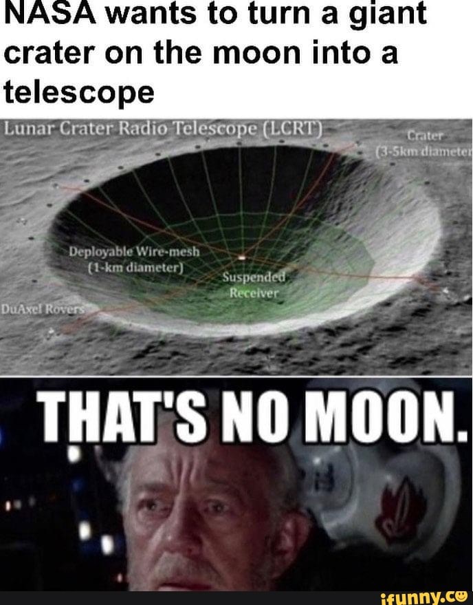 NASA WARS crater on the moon into a telescope Lunar Crater Radio ...