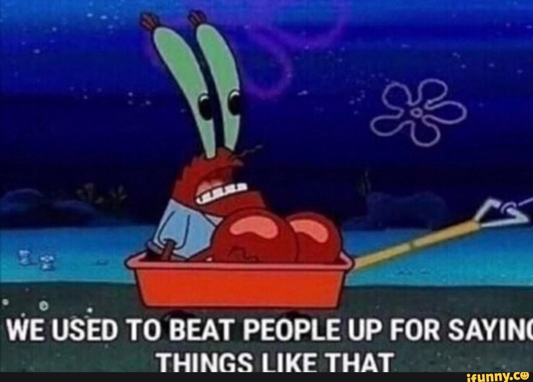 WE USED TO BEAT PEOPLE UP FOR SAYIN( THINGS LIKE THAT - iFunny