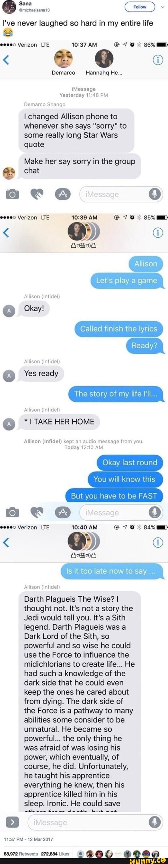 I've never laughed so hard in my entire life eeeeo Verizon LTE AM 86% ...