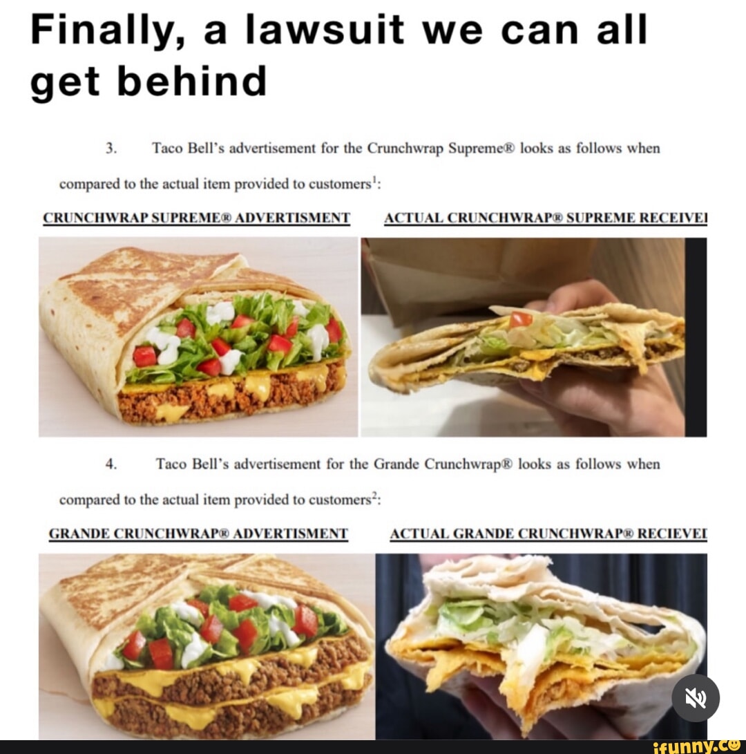 Finally, a lawsuit we can all get behind Taco Bell's advertisement for ...