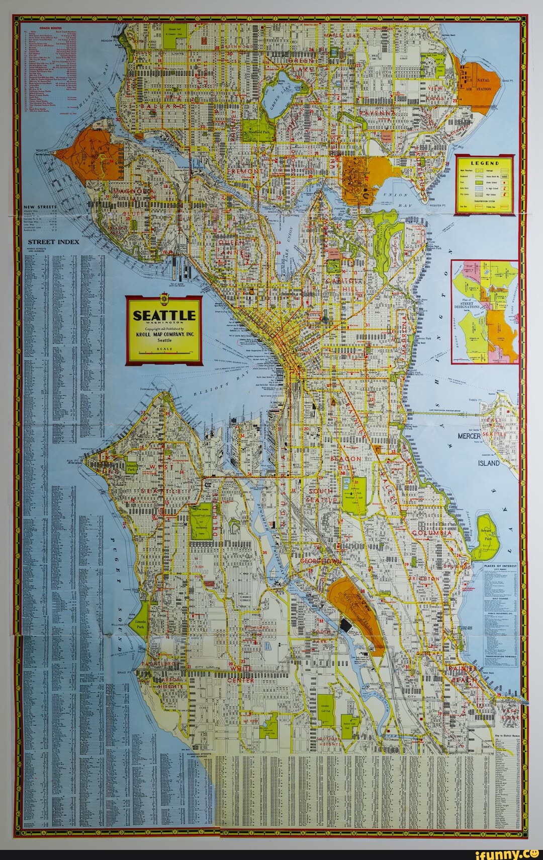Kroll's Map Company - Seattle ca 1947 - iFunny