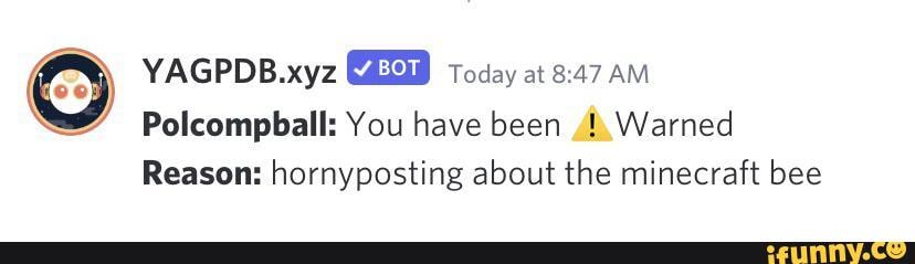 YAGPDB.xyz Today at AM Polcompball: You have been Warned Reason ...