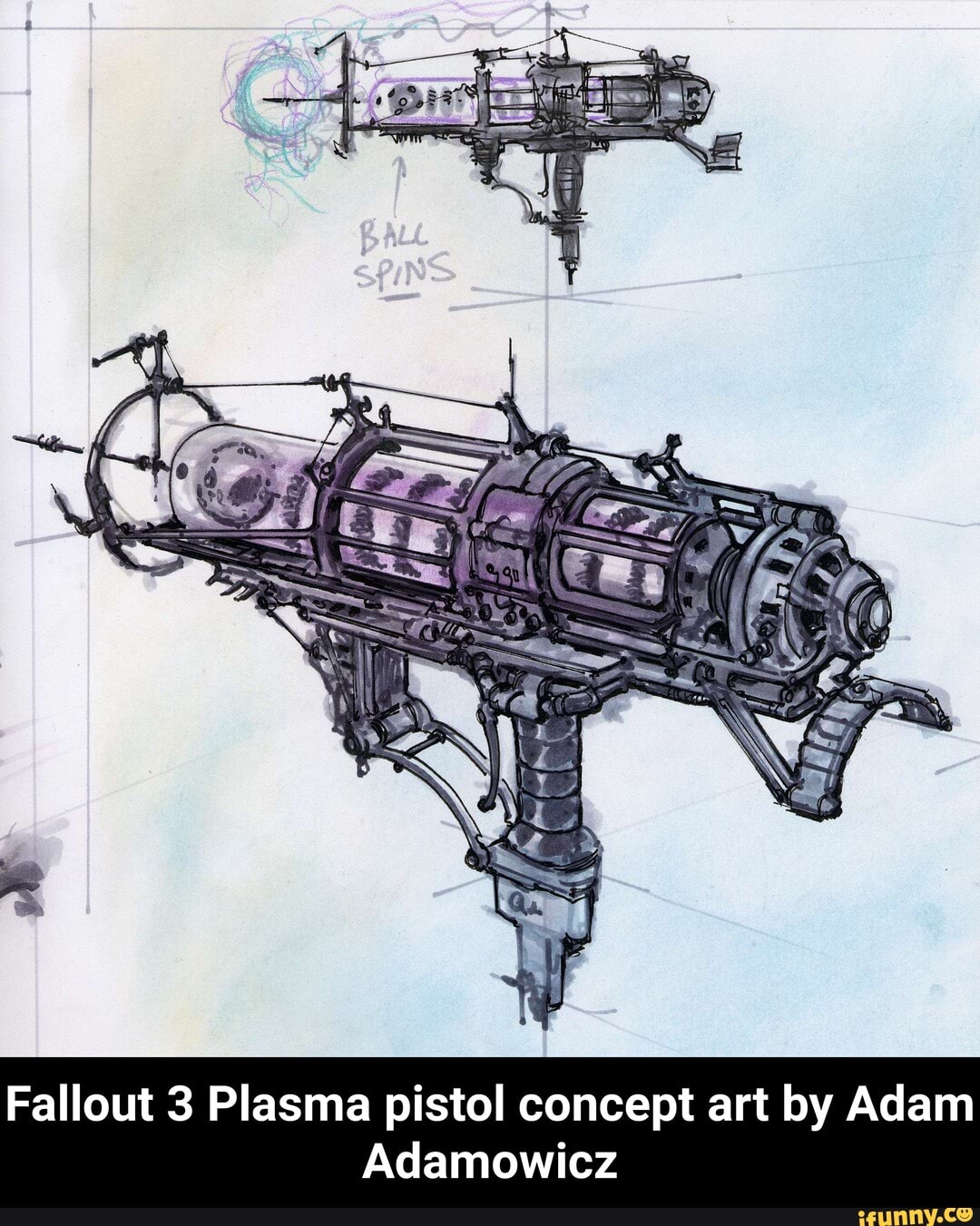 Fallout 3 Plasma pistol concept art by Adam Adamowicz - Fallout 3 ...