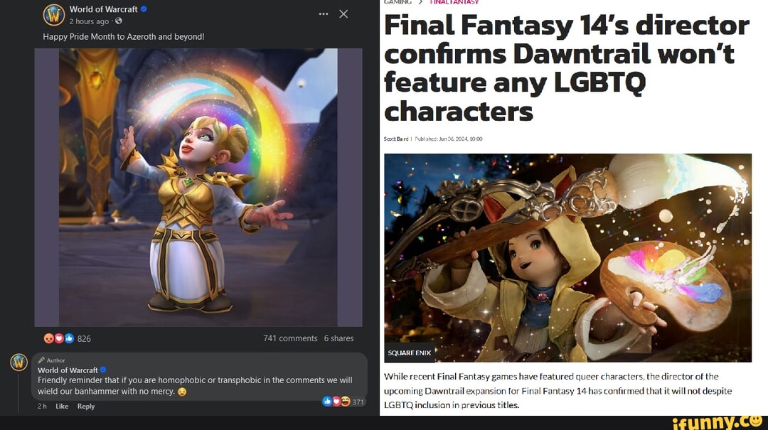 The virgin woke WoW versus the chad FFXIV - The virgin woke WoW versus ...