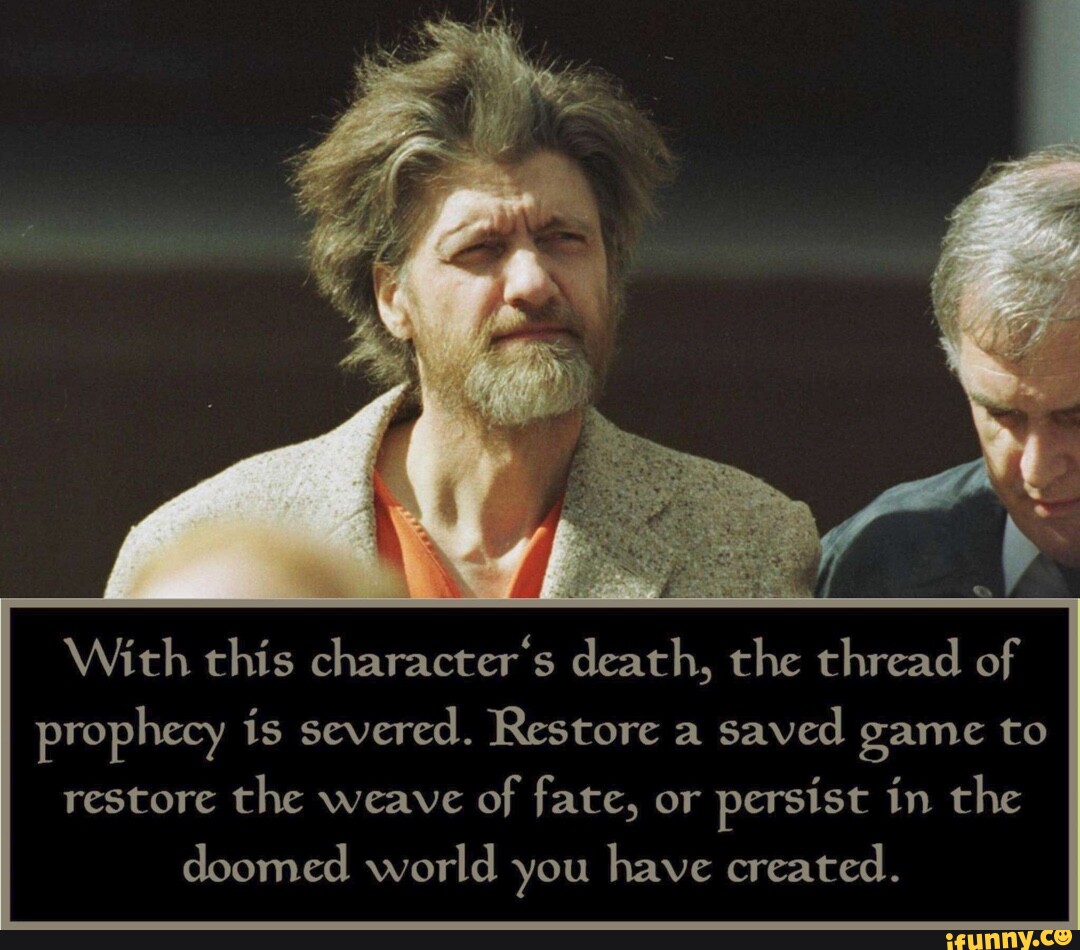 With this character's death, the thread of prophecy is i severed ...