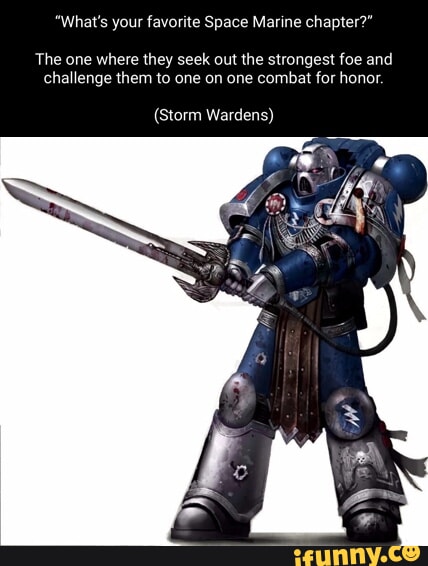 "What's your favorite Space Marine chapter?" The one where they seek ...