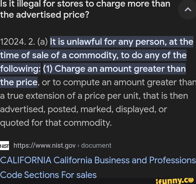 Is It legal for stores to charge more than the advertised price? 12024 ...