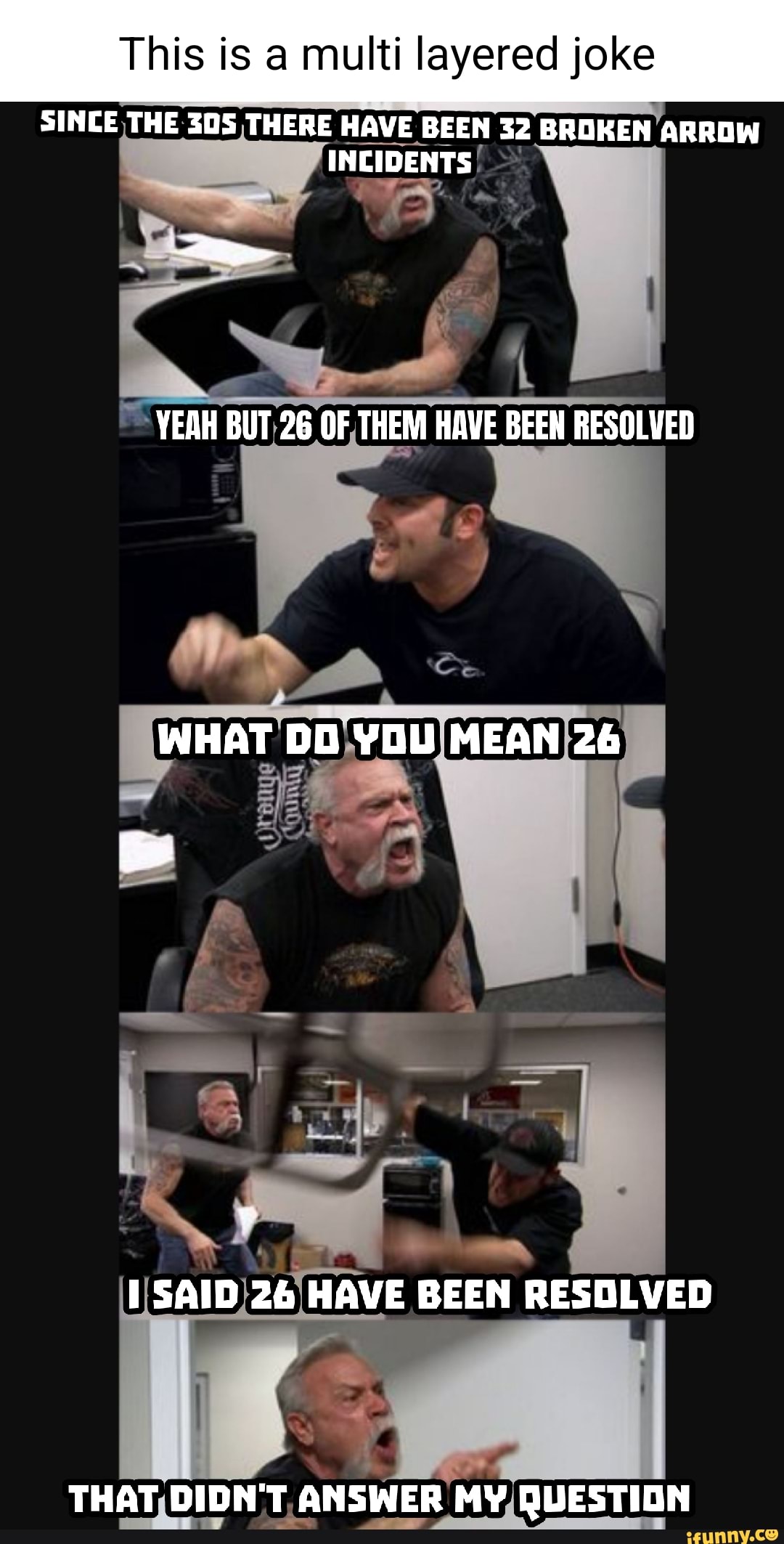 This is a multi layered joke SINCE THE 305 THERE HAVE BEEN 32 BROKEN ...