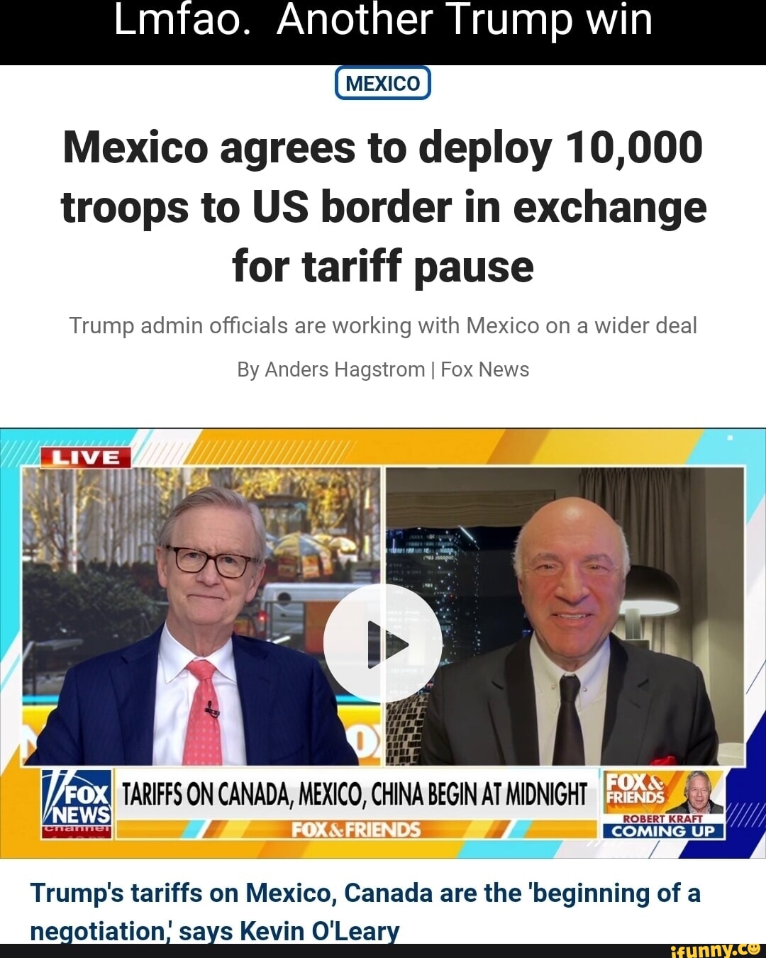 Lmtao. Another Trump win MEXICO Mexico agrees to deploy 10,000 troops ...
