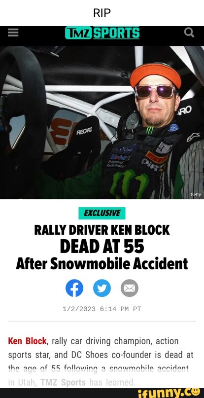 RIP EXCLUSIVE RALLY DRIVER KEN BLOCK DEAD AT 55 After Snowmobile ...