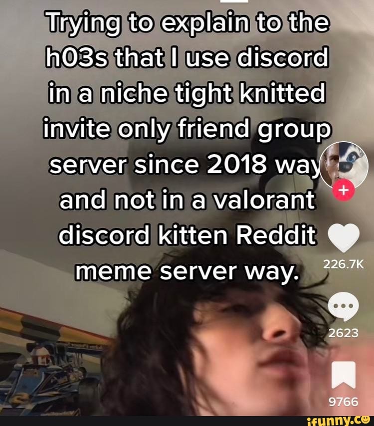 Irying to expiain to the hO3s that I use discord in a niche tight ...