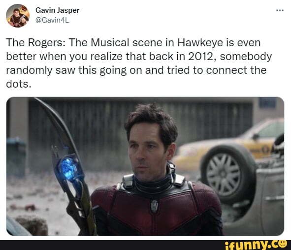 Gavin Jasper The Rogers: The Musical scene in Hawkeye is even better ...