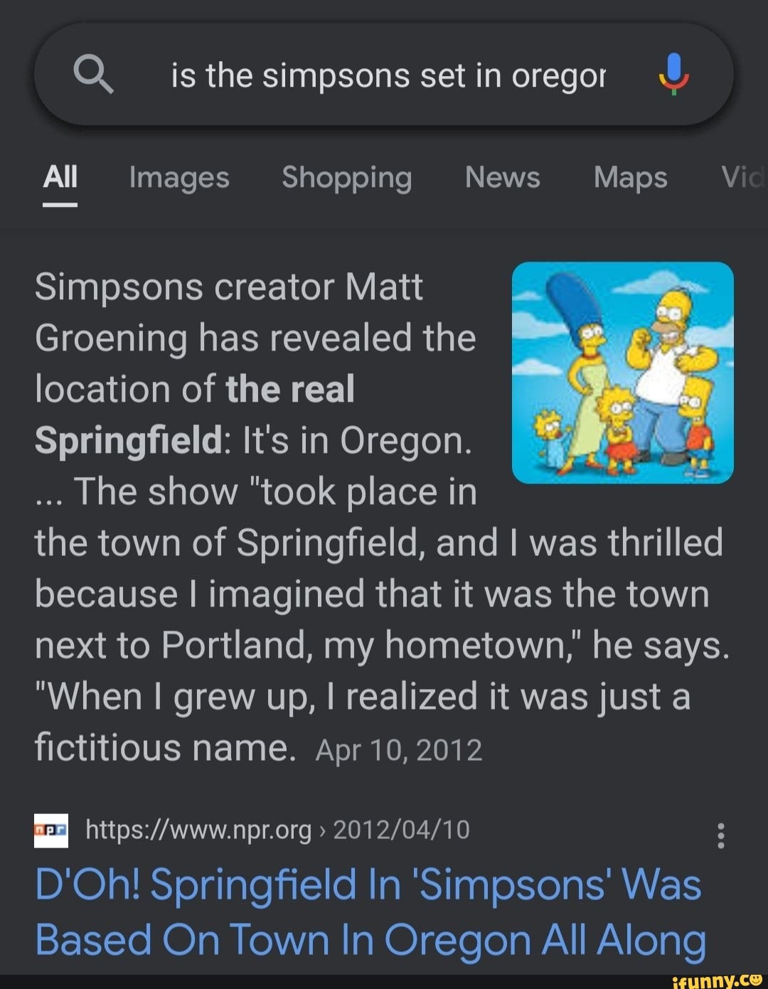 Q. _is the simpsons set in oregor All Images Shopping News Maps Vi ...