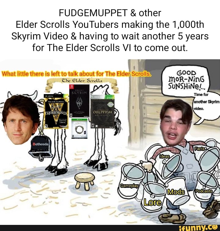 FUDGEMUPPET & other Elder Scrolls YouTubers making the 1,000th Skyrim ...