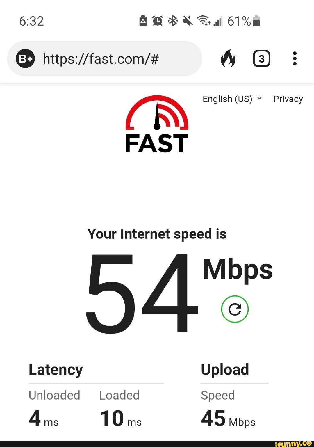 Odd, I thought WiFi would be faster here than at home - English (US) Privacy FAST Your Internet ...