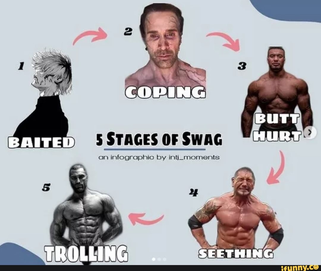 BUTT BAITED STAGES OF SWAG HURT an infographic by inti_moments TROLLING ...