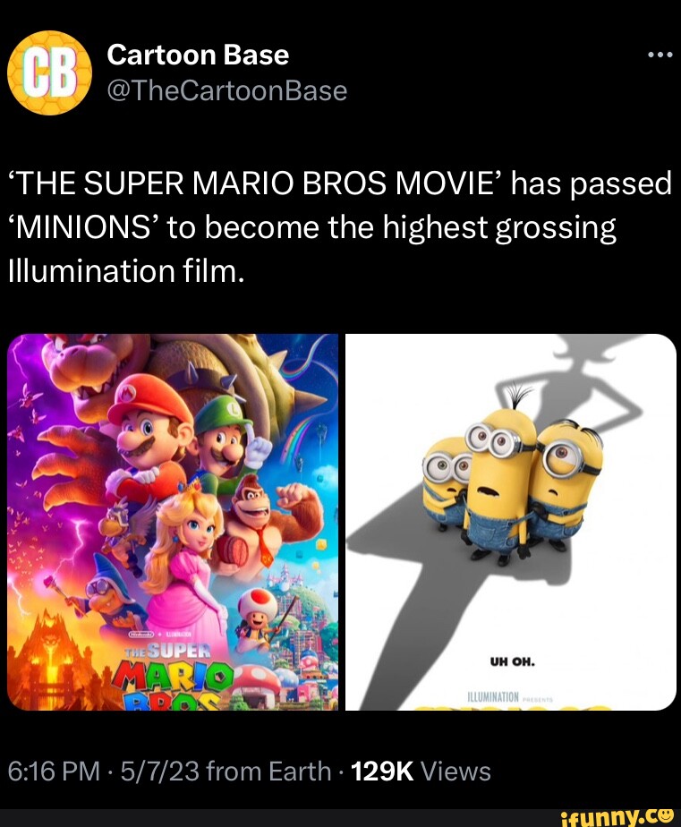 Cartoon Base @TheCartoonBase 'THE SUPER MARIO BROS MOVIE' has passed ...