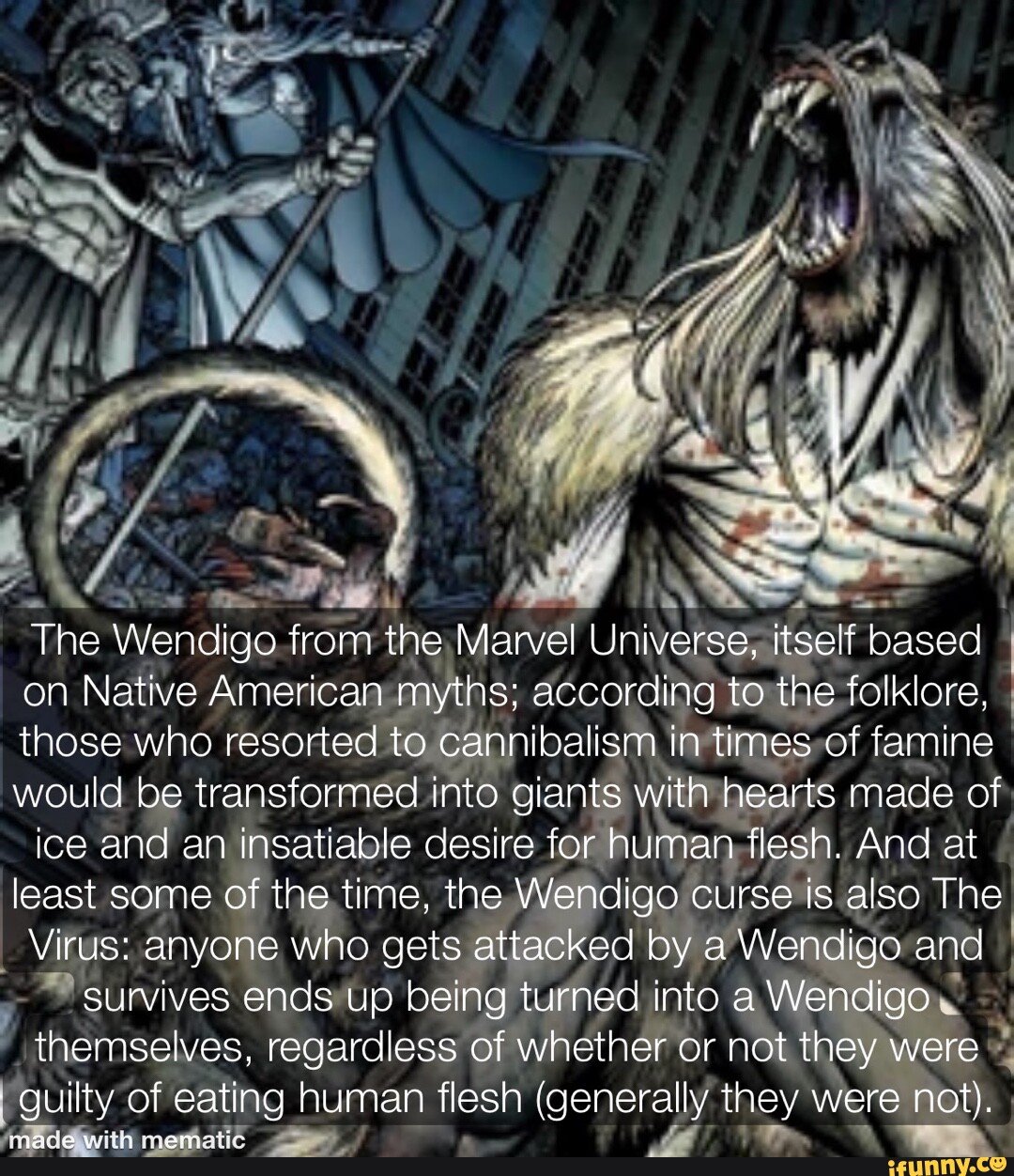 SS The Wendigo from the Marvel Universe, itself based I on Native ...