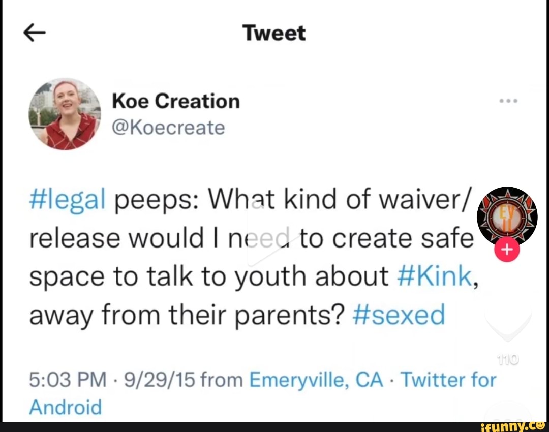 Tweet Koe Creation @Koecreate #legal peeps: What kind of waiver ...