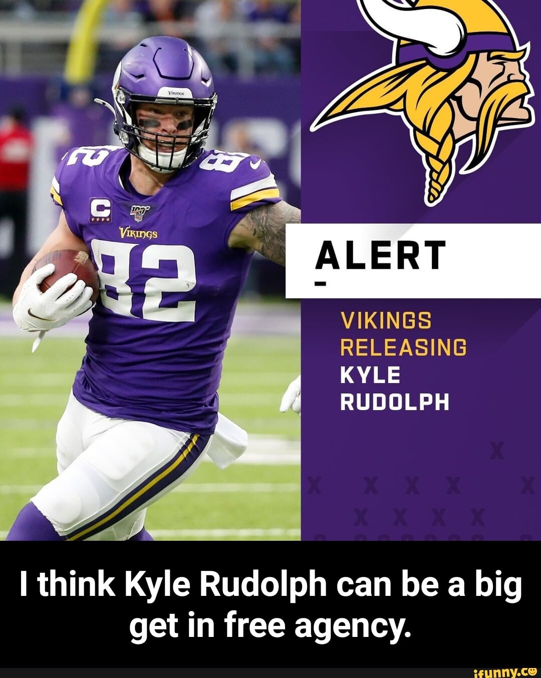 VIKINGS RELEASING KYLE RUDOLPH think Kyle Rudolph can be a big get in ...