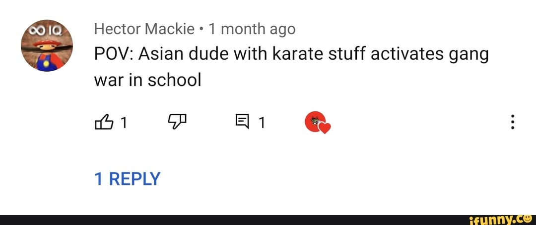 Hector Mackie 1 month ago POV: Asian dude with karate stuff activates ...