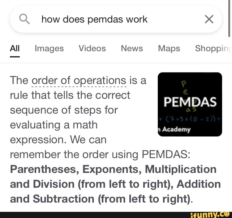 How does pemdas work All Images Videos News Maps Shop} The order of ...