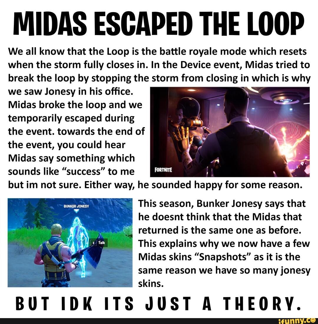 MIDAS ESCAPED THE LOOP We all know that the Loop is the battle royale ...