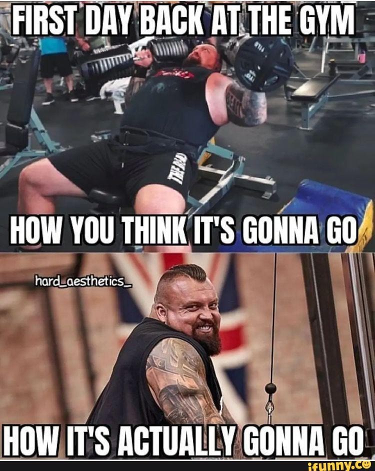 FIRST DAY BACK AT THE GYM HOW YOU THINK IT'S GONNA GO HOW IT'S ACTIILY ...