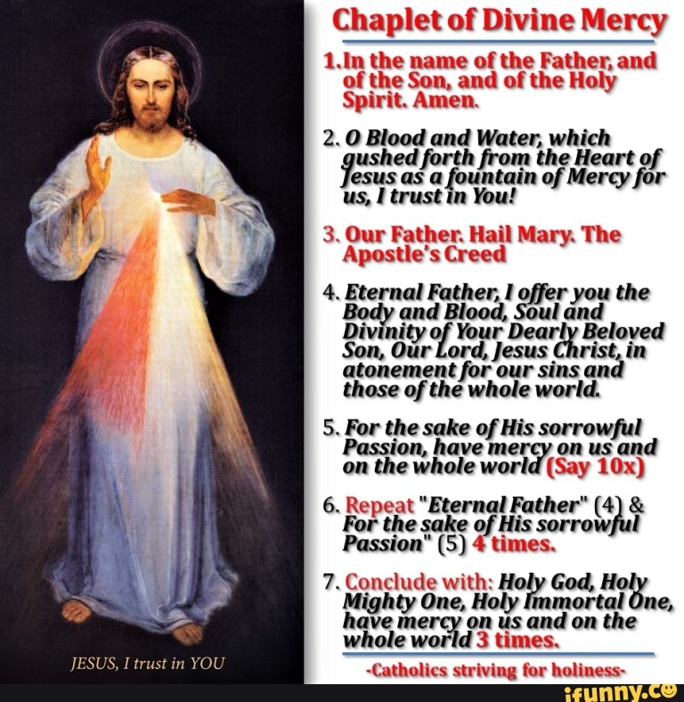 Chaplet of Divine Mercy 1.In the name of the Father, and of the Son ...