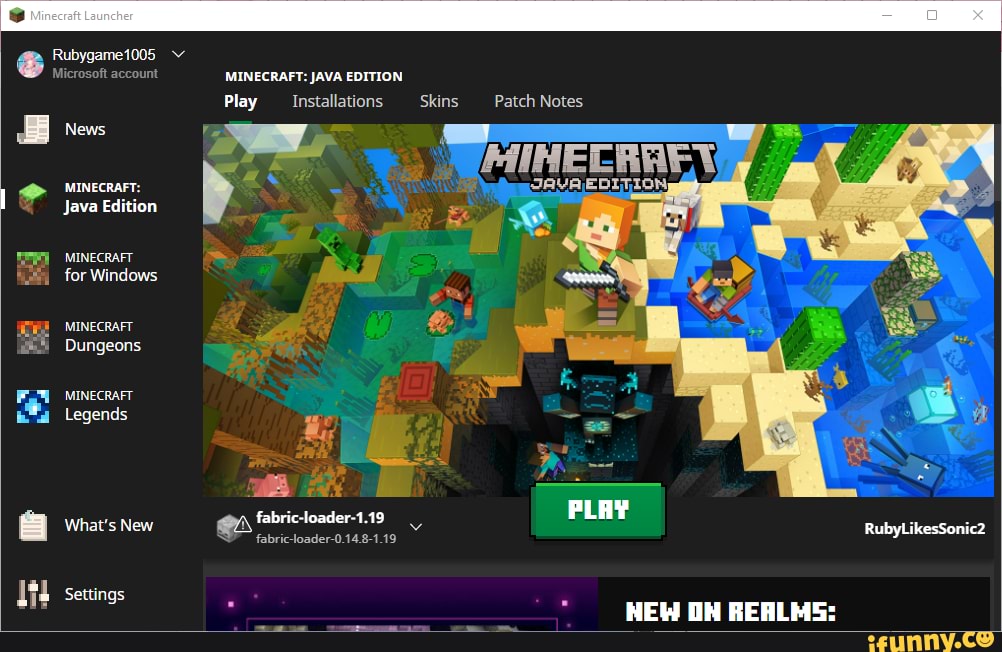 Rubygame1005 Microsoft account MINECRAFT: JAVA EDITION Play ...