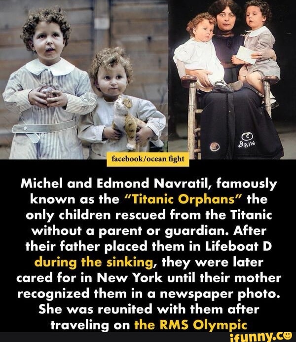 Michel and Edmond Navratil, famously known as the "Titanic Orphans" the ...