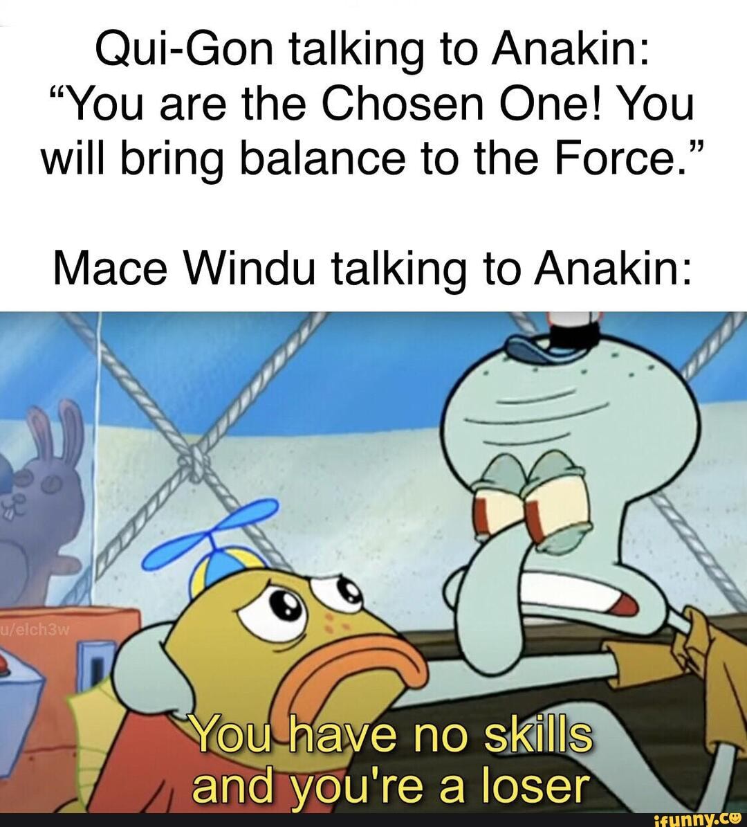 Qui-Gon talking to Anakin: "You are the Chosen One! You will bring ...