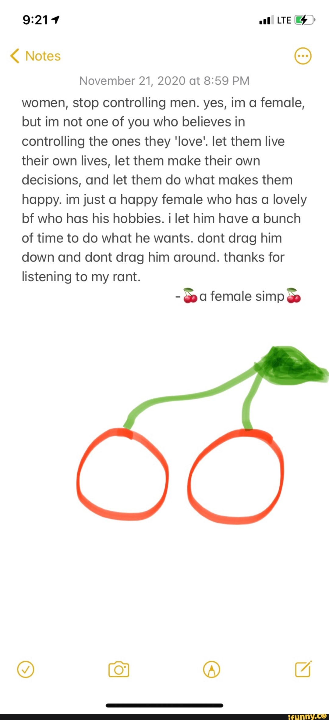 Stop controlling men - LTE