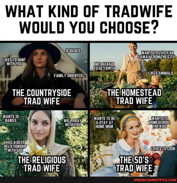 WHAT KIND OF TRADWIFE WOULD YOU CHOOSE? INOTIAF RAID} Ned 'ORIENTED ...