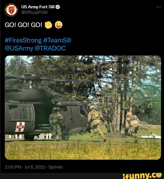 US __US Army Fort Sill @ @OfficialFtsill GO! GO! GO! #FiresStrong #TeamSill @USArmy @TRADOC PM ...