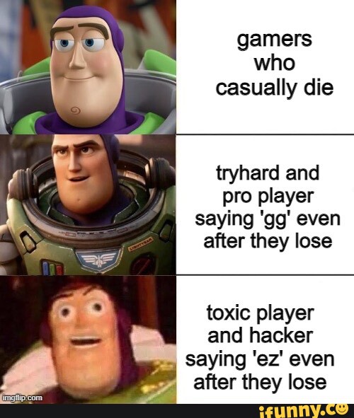 Gamers who casually die tryhard and pro player saying 'gg' even after ...