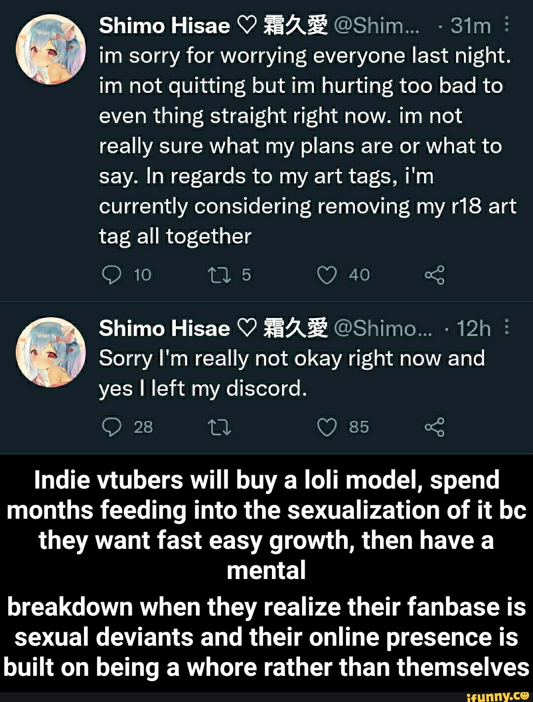 Shimo Hisae AZ @Shim... im sorry for worrying everyone last night. im ...