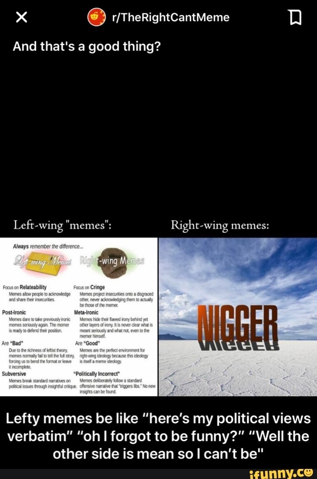 TheRightCantMeme And that's a good thing? Left-wing "memes': Right-wing ...