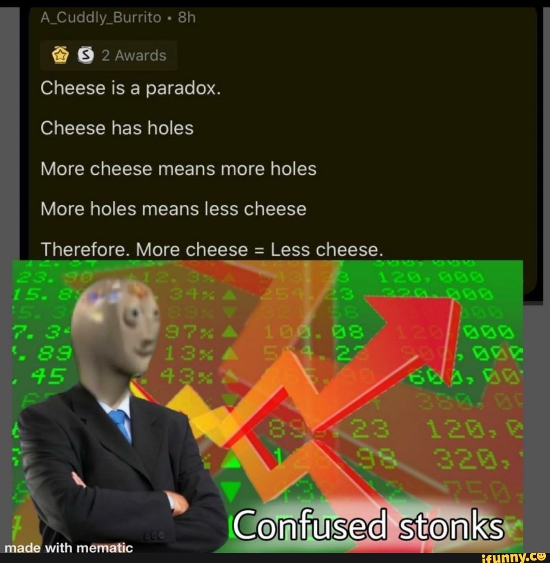 Cuddly Burrito 2 Awards Cheese is a paradox. Cheese has holes More ...