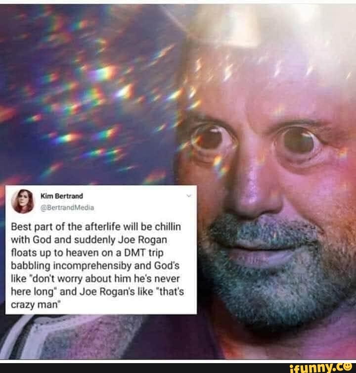 Best part of the afterlife will be chillin with God and suddenly Joe ...