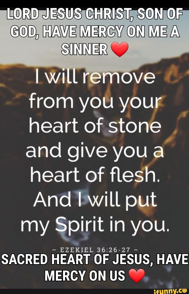 LORD JESUS CHRIST, SON OF GOD, HAVE MERCY ON ME SINNER I will remove ...