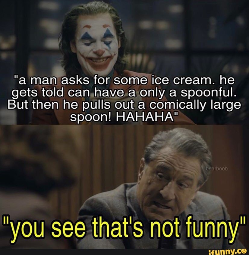 "a man asks for some ice cream. he gets told can,have.a.only a spoonful ...