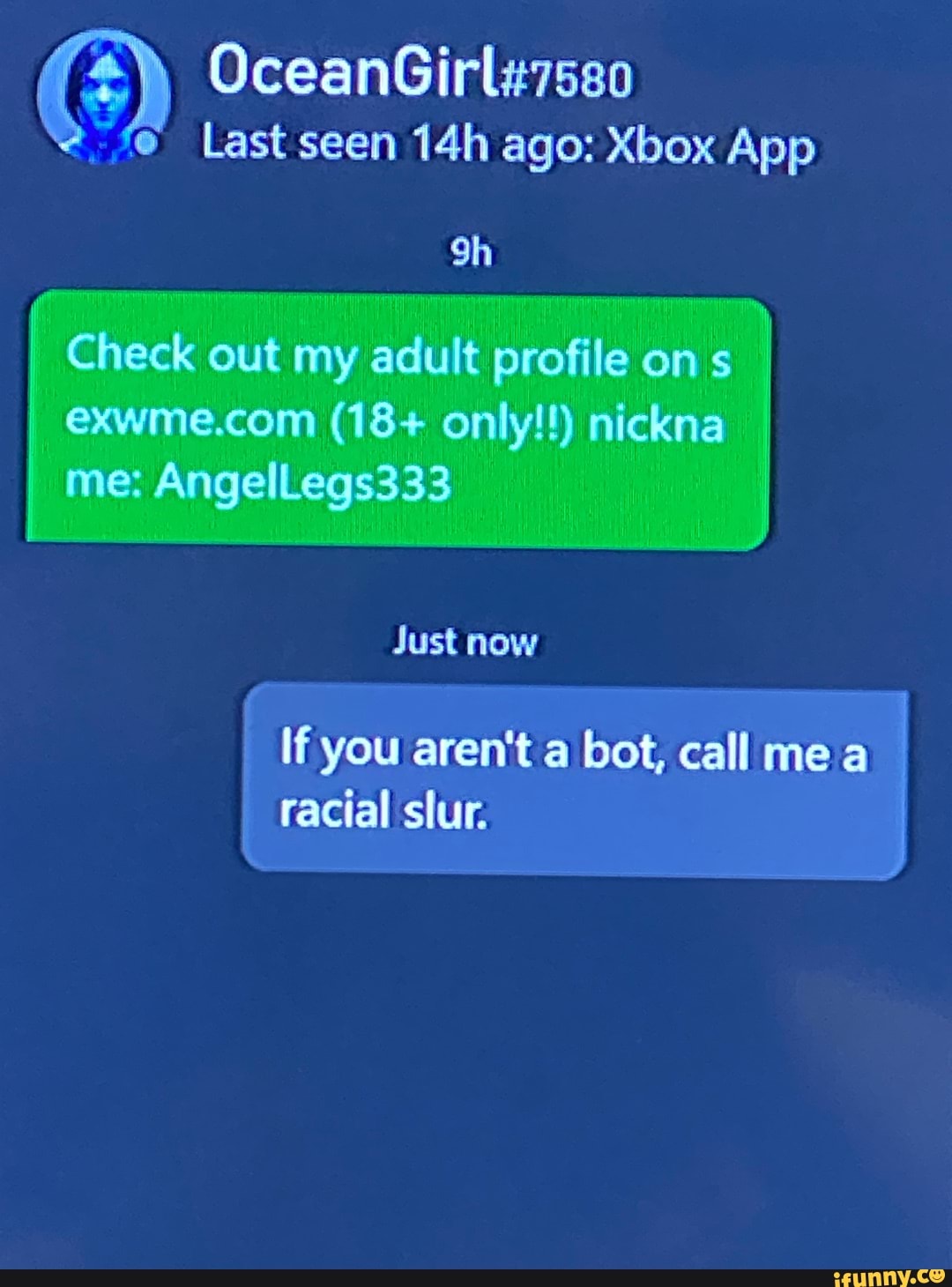 OceanGirlerseo Last seen age: Xbox App I Check out my adult profile on ...